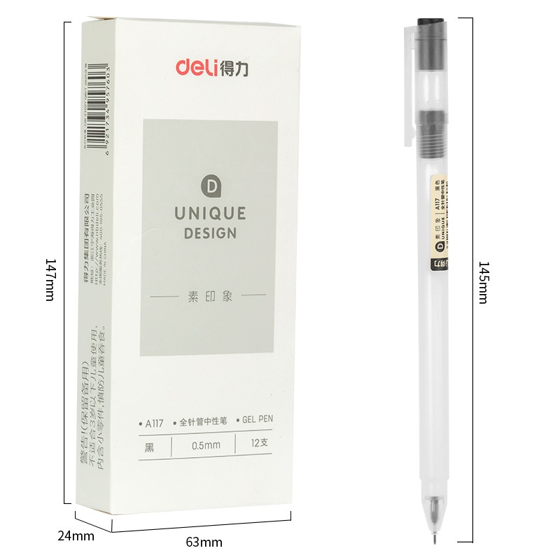 Bút gel nắp gài DELI- A117 mực đen ngòi 0.5mm | Shopee Việt Nam