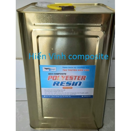 Keo composite (nhựa polyester) - 10 kg + 100 cc xúc tác + 1 xi lanh pha ...