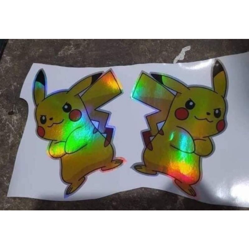 (Tem 3 lớp) Tem sticker Pikachu phản quang bảy màu siêu đẹp dán trang ...