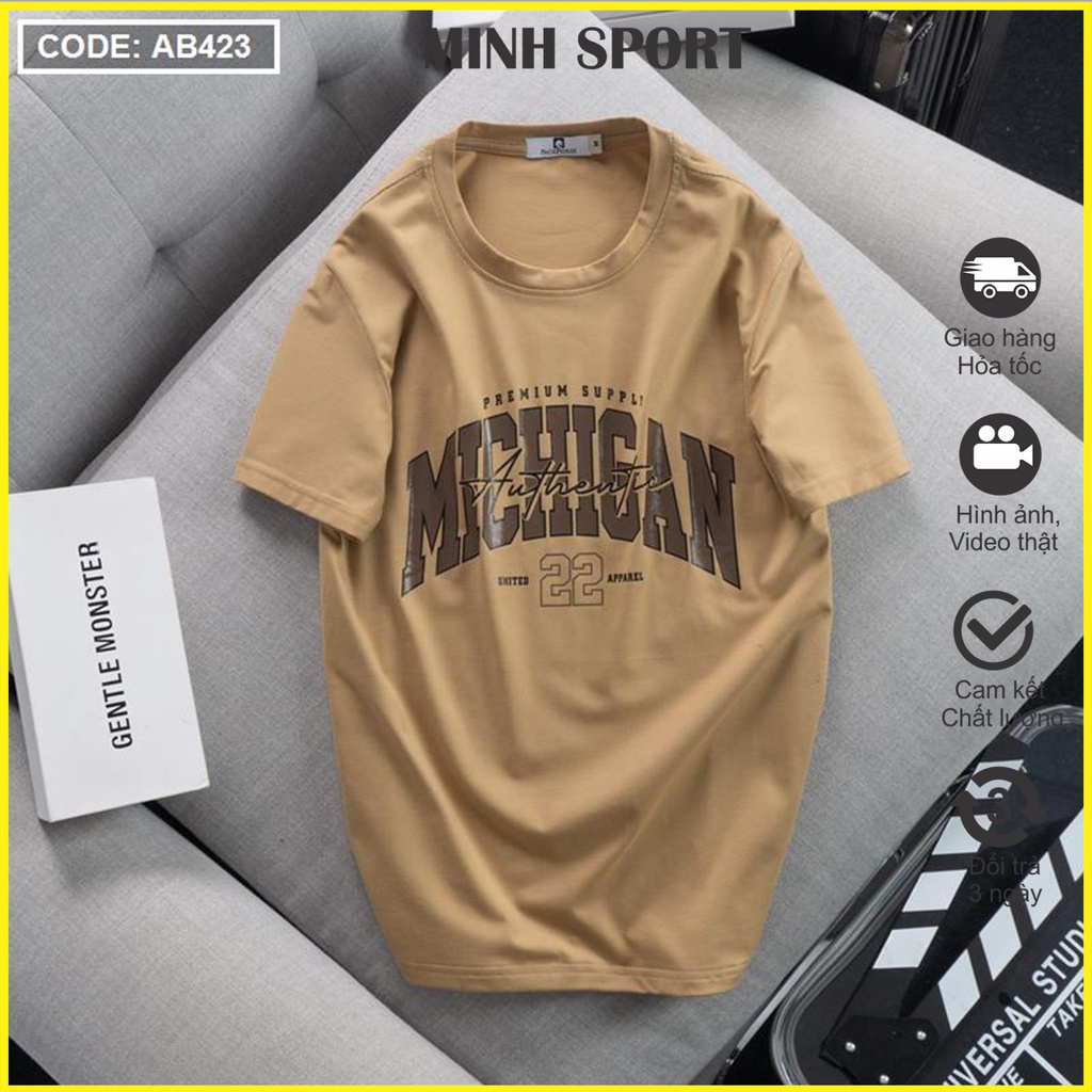 Áo Thun Nam Cổ Tròn Ngắn Tay Vải Cotton 100% In Chữ MICHI Cao Cấp mã AO ...