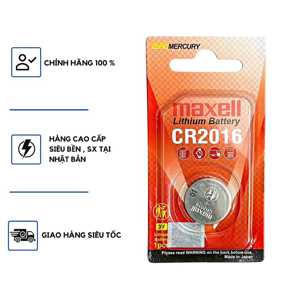 Pin chính hãng Maxell CR2016 Lithium 3V - Made In Japan vỉ 1 viên cao ...