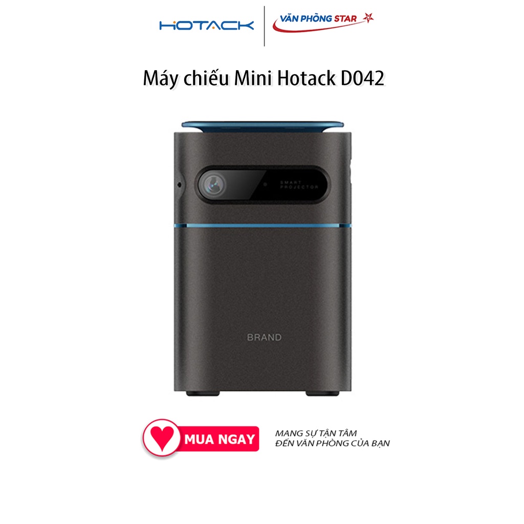 Máy chiếu Mini Hotack D042 4K điều khiển cảm ứng kết nối không dây wifi, pin 4 giờ, độ bền 10000 ...