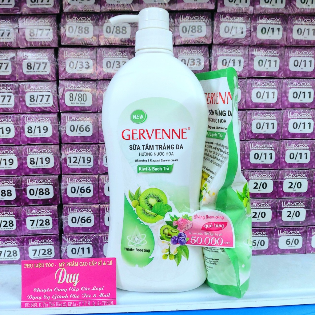Sữa tắm Gervenne 900g Tặng Túi 380g - Cho Làn Da Sáng Mịn | Shopee Việt Nam