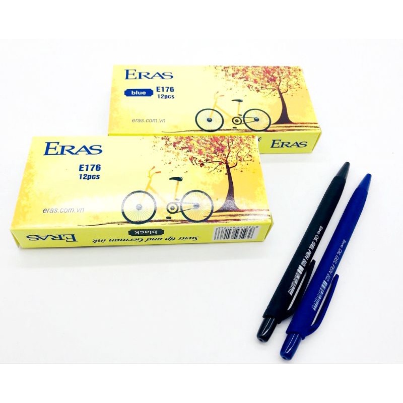 Bút bi tam giác thân nhung Eras E176 viết trơn màu đỏ xanh đen | Shopee ...