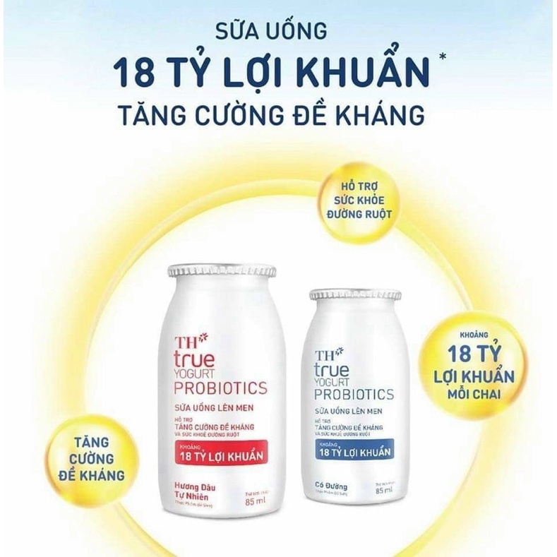 Lốc 4 Chai Sữa uống Lên Men TH true YOGURT PROBIOTICS 18 tỷ lợi khuẩn ...