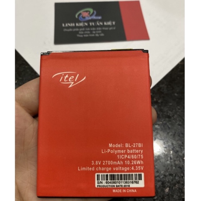 Pin Itel BL-27BI/ Pin Itel S41 ( 2700 mAh ) Dung lượng chuẩn bảo hành 1 ...