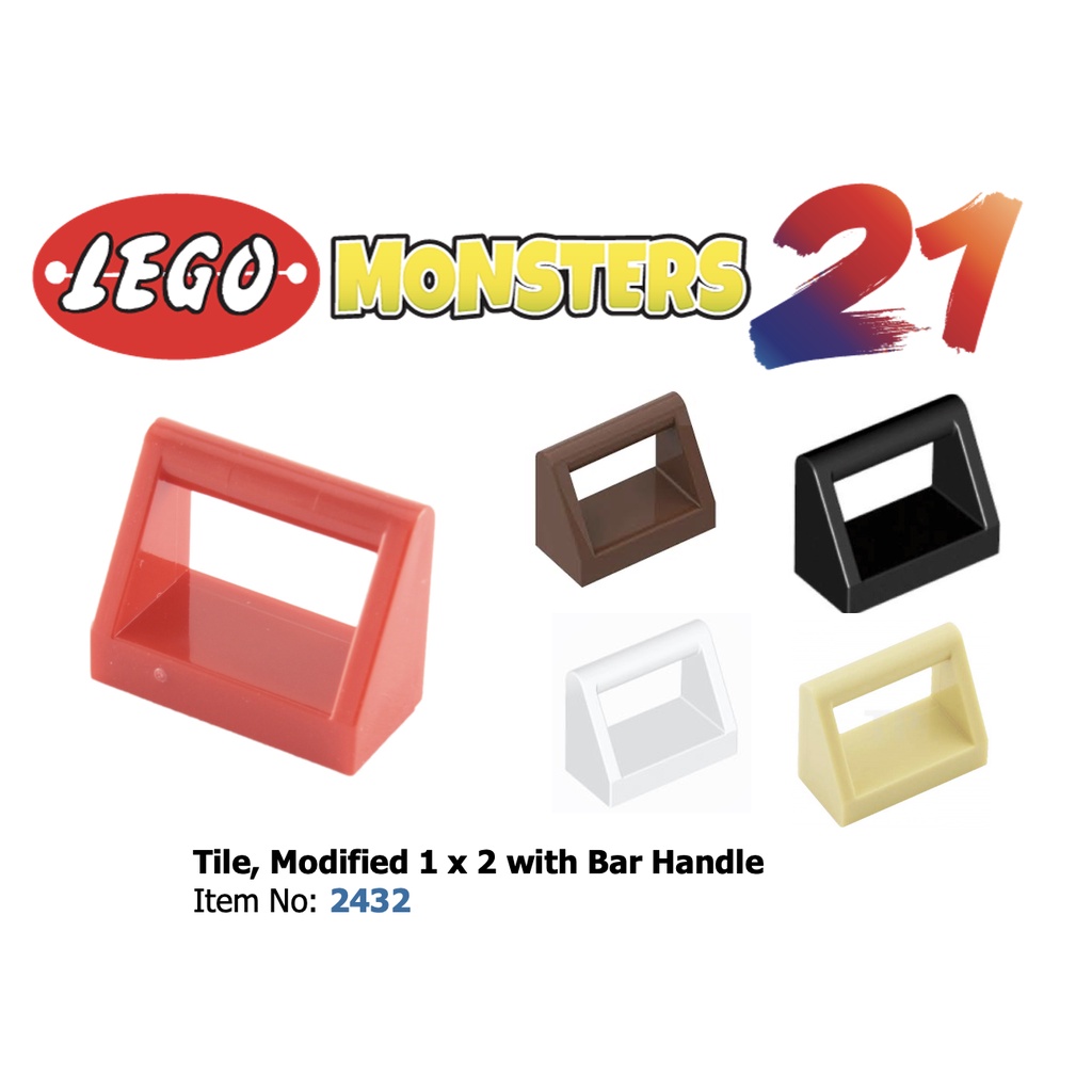 [1 cái]-Lego chính hãng, Ngói, Đã sửa đổi 1 x 2 với Thanh tay cầm, ID ...