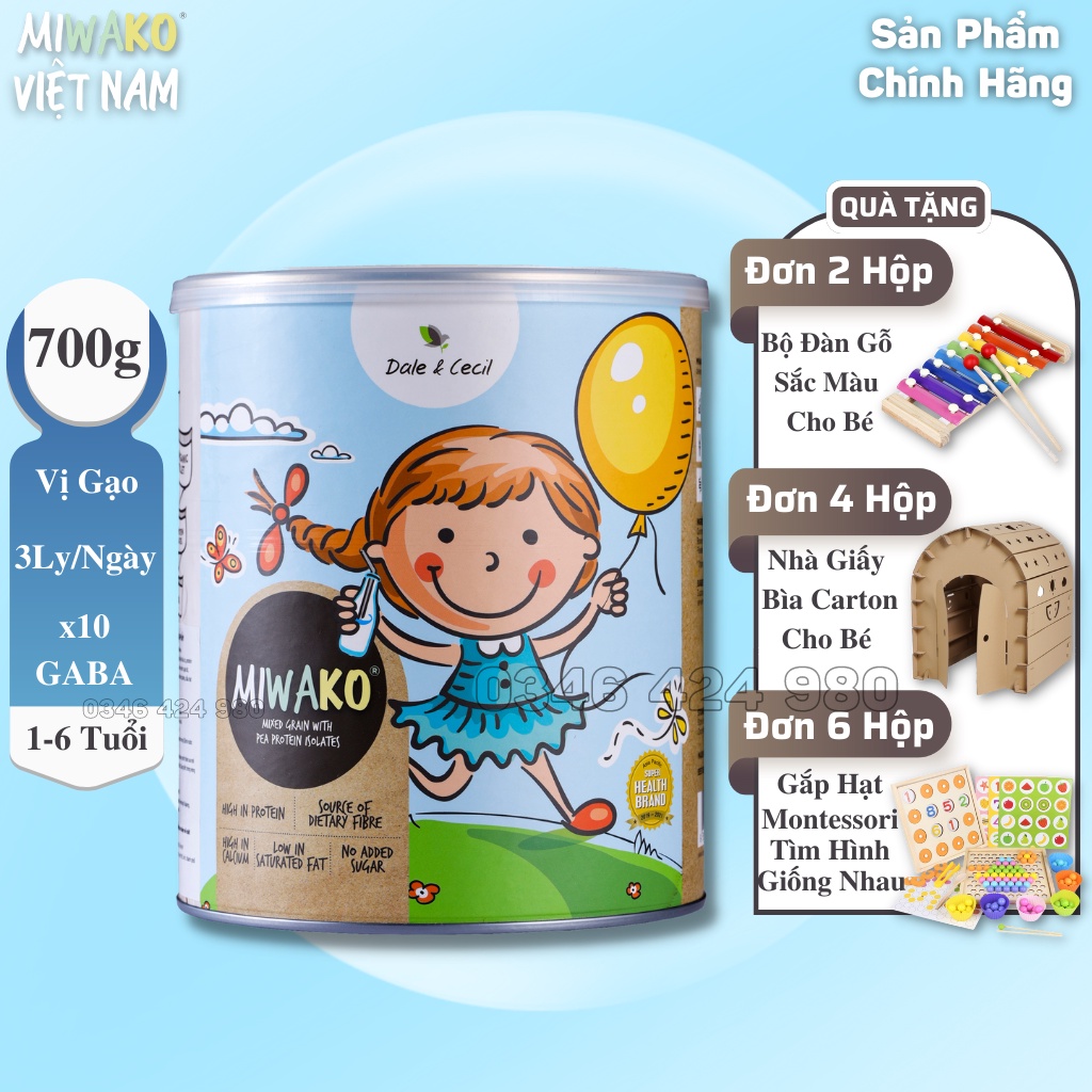 Sữa Công Thức Hạt Thực Vật Hữu Cơ MIWAKO Vị Gạo Hộp 700g x 1 Hộp - Miwako Việt Nam | Shopee Việt Nam