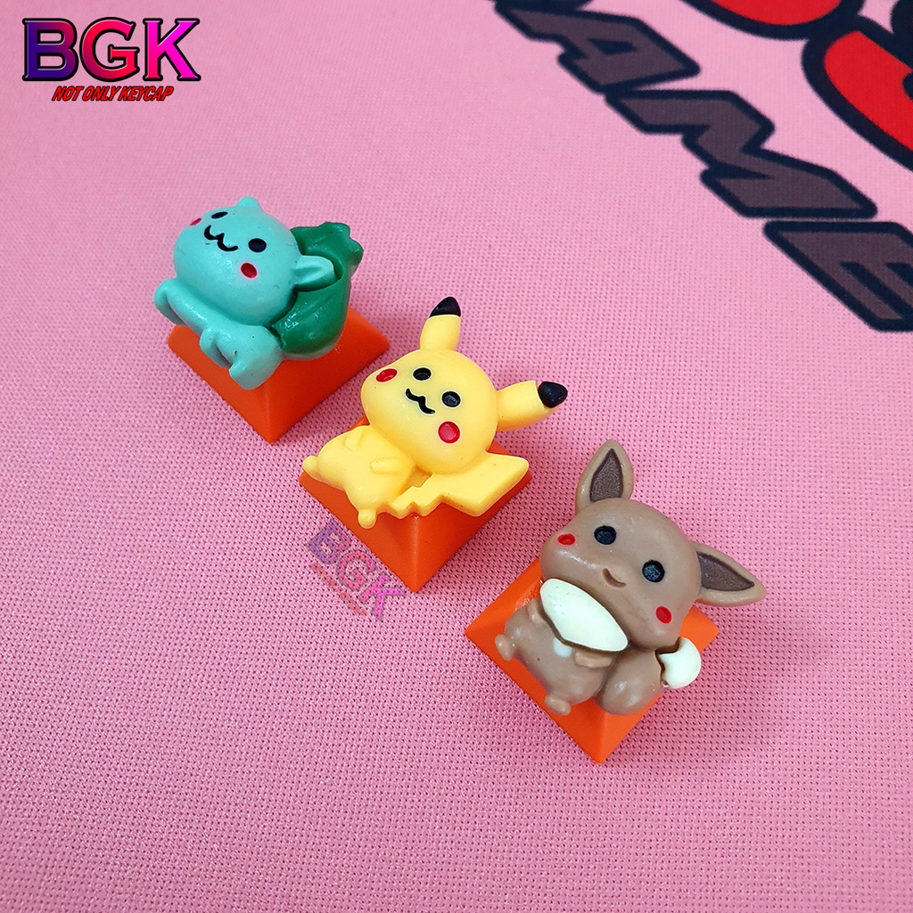 Keycap Lẻ Nút Bàn Phím Cơ Hình Pikachu, Eve, Bulbasaur In nổi Chibi Cực ...