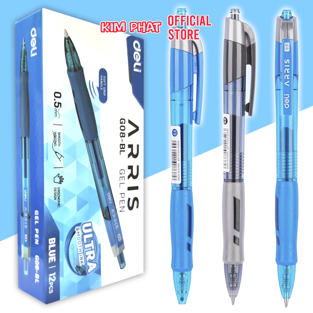 Bút bi nước mực Gel Deli G08 ARRIS Ngòi 0.5/ Ruột thay thế Deli S206 ...
