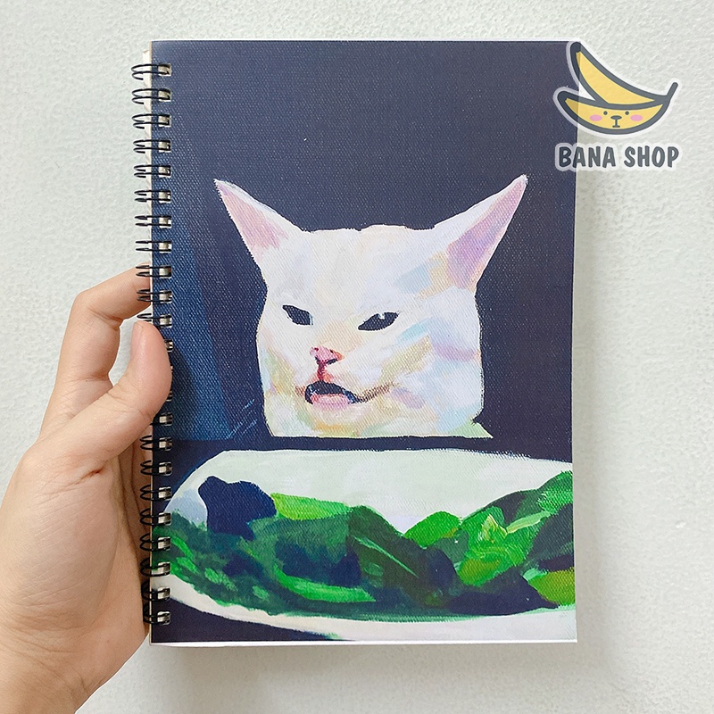 Sổ lò xo size A5 100 trang meme mèo, cheems doge chó shiba vàng siêu ...