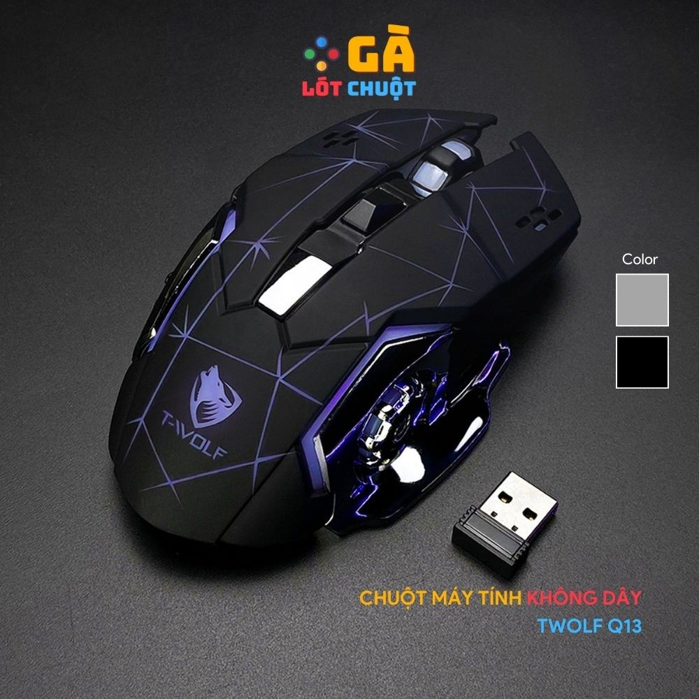 Chuột không dây gaming T-WOLF Q13 Wireless có Pin sạc, Led RBG chuyển ...