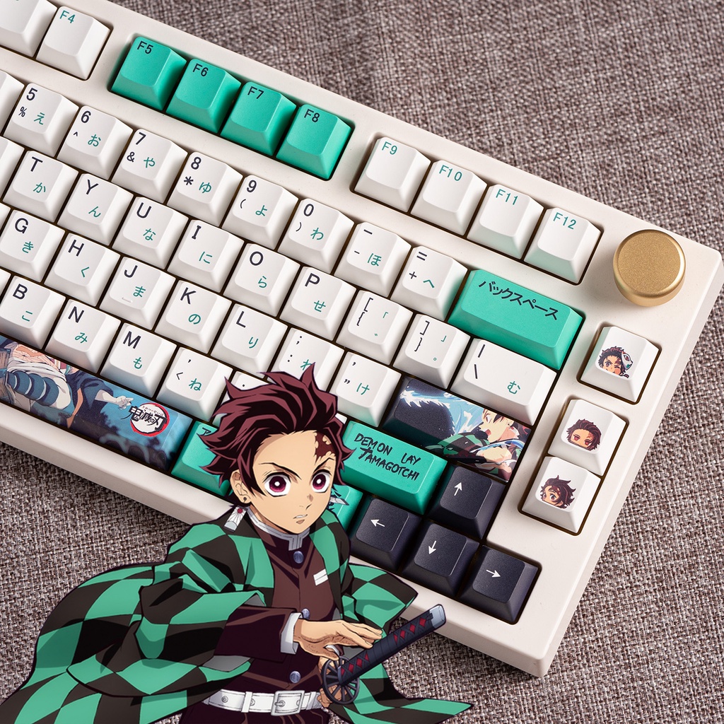 Keycap Tanjiro | Demon Slayer | nhựa PBT in nhiệt | 141 nút bàn phím cơ ...