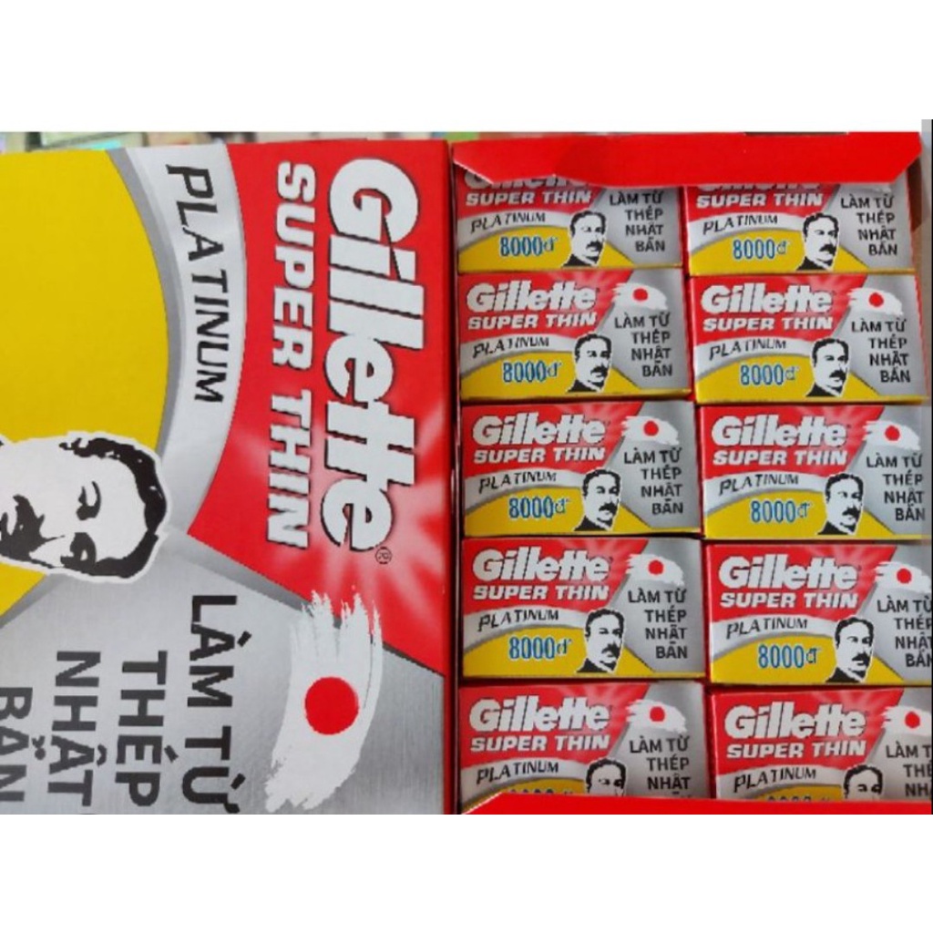 Lốc 20 hộp Lưỡi lam Gillette Super Thin, Lốc 10 hộp lưỡi lam Gillette ...