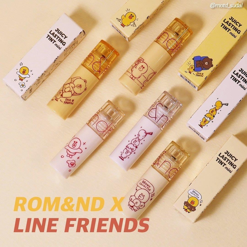 Son tint lì romand LINE FRIENDS Juicy Lasting Tint Mini | Shopee Việt Nam