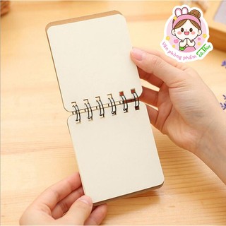 Sổ tay mini bìa craft, sổ note lò xo bỏ túi phong cách vintage 8,5x9 ...