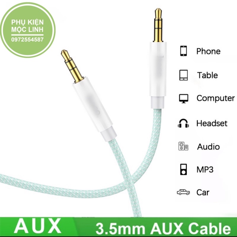 CÁP ÂM THANH AUX 2 ĐẦU 3.5mm - CHÍNH HÃNG HO.CO UPA19 dài 2M - Thiết Kế Nhỏ Gọn DÂY CHỐNG RỐI ...