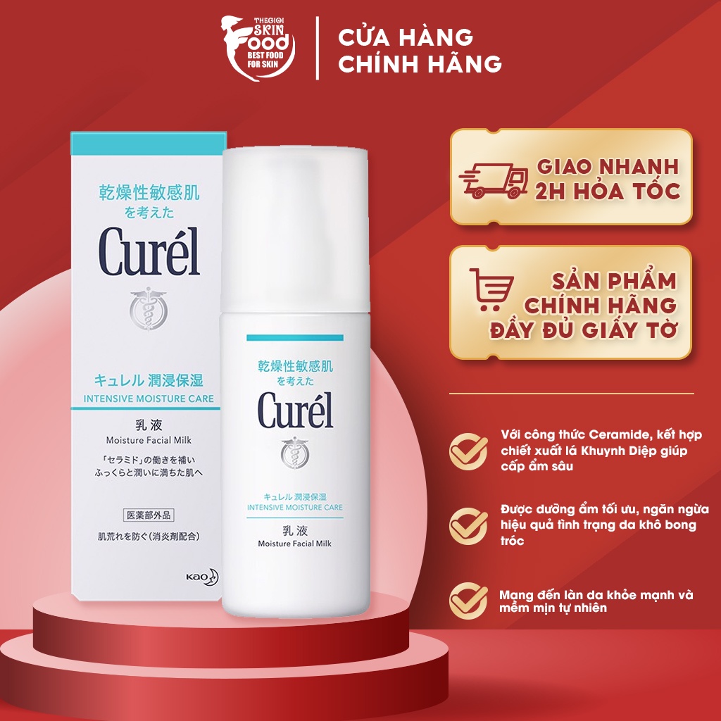 Sữa Dưỡng Da Cấp Ẩm Chuyên Sâu Curél Intensive Moisture Care Moisture Facial Milk 120ml | Shopee ...