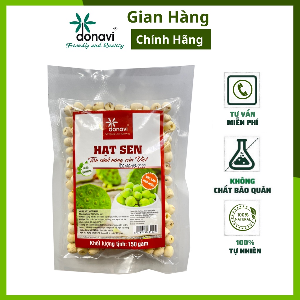 Hạt sen băc ngon sấy khô Donavi | Shopee Việt Nam