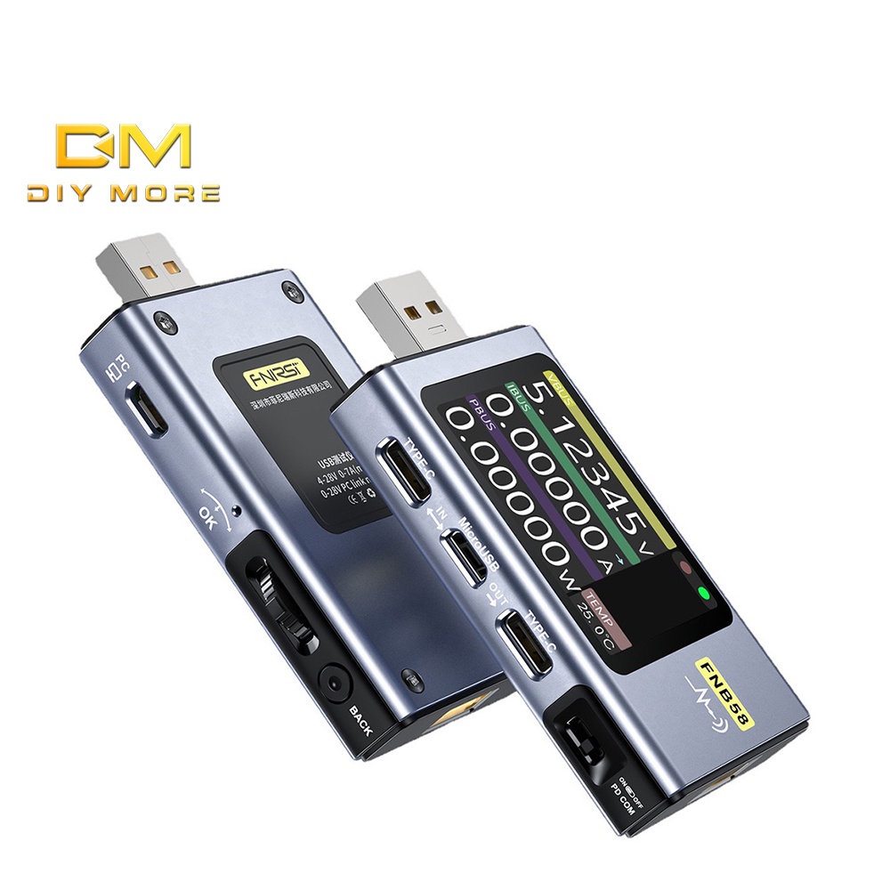 Máy kiểm tra điện áp và ampe kế DIYMORE FNIRSI-FNB58 USB Type-C đa năng ...