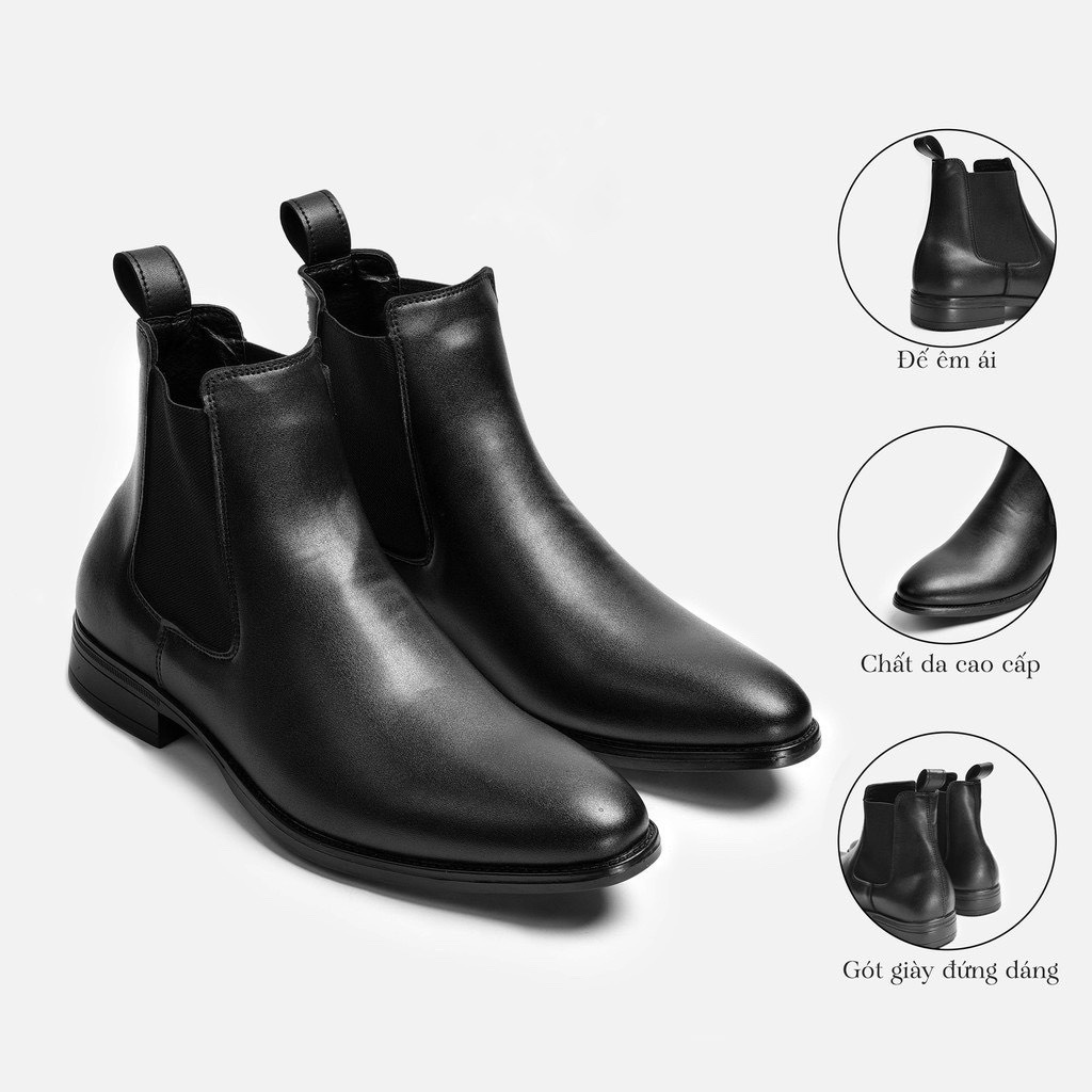 Giày bốt nam cổ cao da xít chống nhăn, đế cao su đã khâu đế, giày chelsea boot nam | Shopee Việt Nam