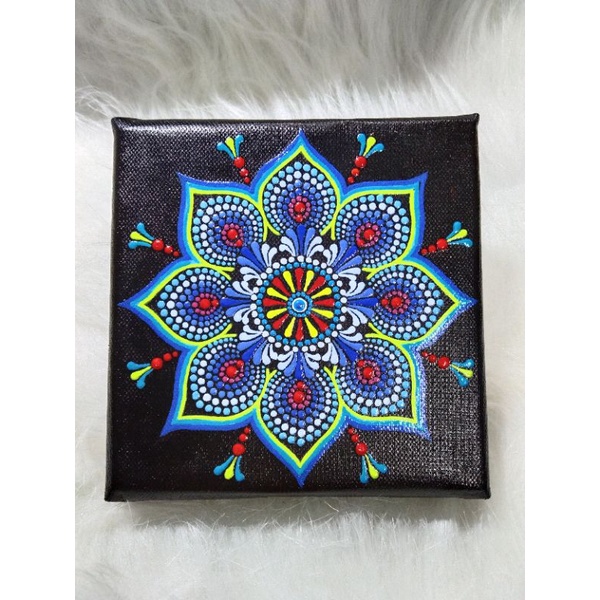 Tranh Mandala, Tranh Vẽ Chấm, Tranh Canvas 10x10cm, Tranh Chữa Lành ...