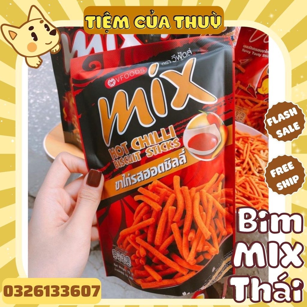 Snack Bim Bim MIX ,Tăm MIX Vị Đùi Gà Nướng; Thịt Xông Khói; Trứng muối ...