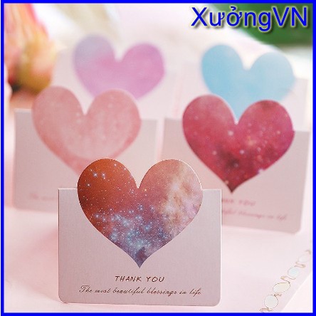 Combo 10 Thiệp trái tim mini 3D nhiều màu cho ngày valentine tình nhân ...