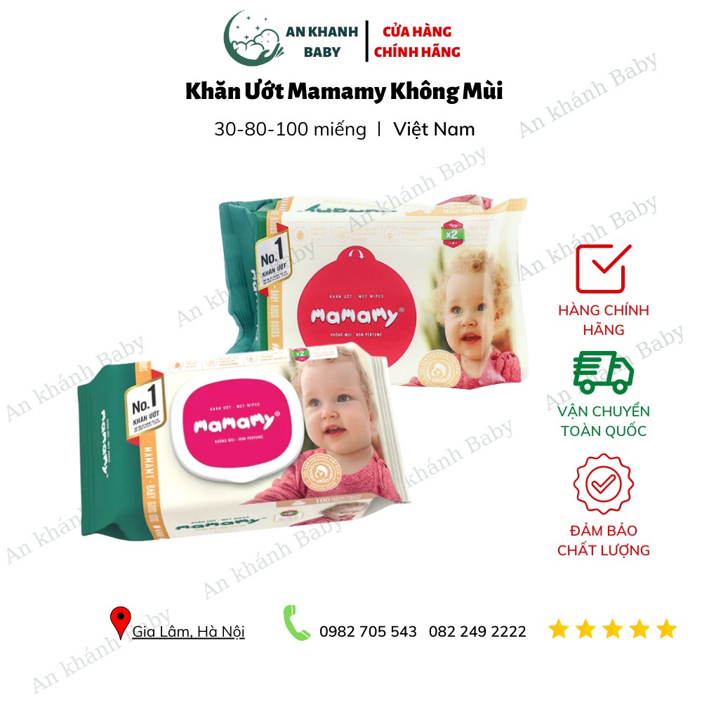 Khăn ướt Mamamy 100 tờ có nắp, không mùi, không chặn giấy | Shopee Việt Nam