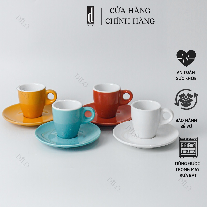 Ly Cà Phê 80ml Dày Dặn Giữ Nhiệt Tốt và Đĩa Lót - Espresso Cup & Saucer ...