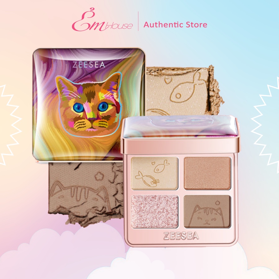 [DATE 2026] Phấn Mắt ZEESEA 4 Ô Tipsy Kitty Eyeshadow Quad Milk Tea | Shopee Việt Nam