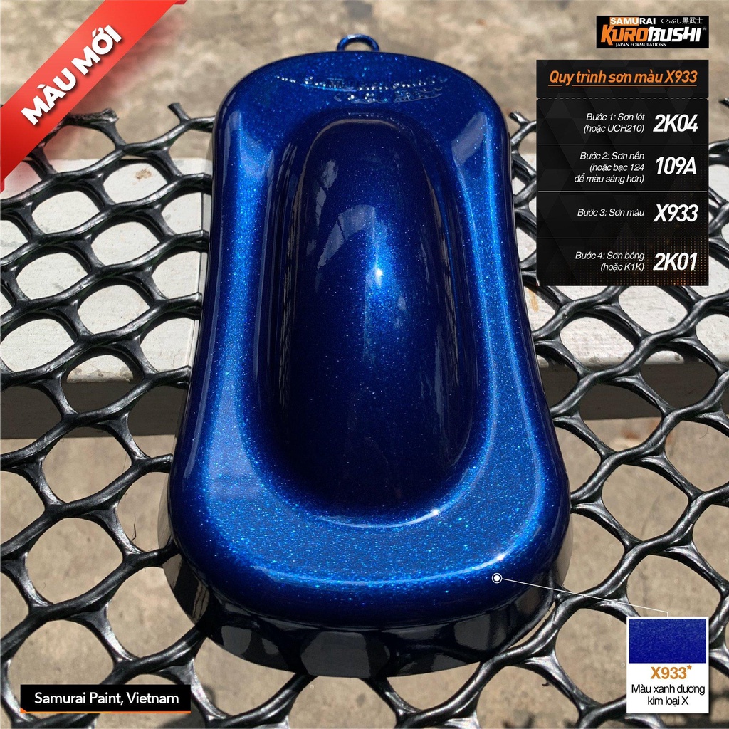 Sơn samurai màu xanh dương ánh kim Xirallic X933* dòng sơn xịt cao cấp được khuyên dùng bởi các ...