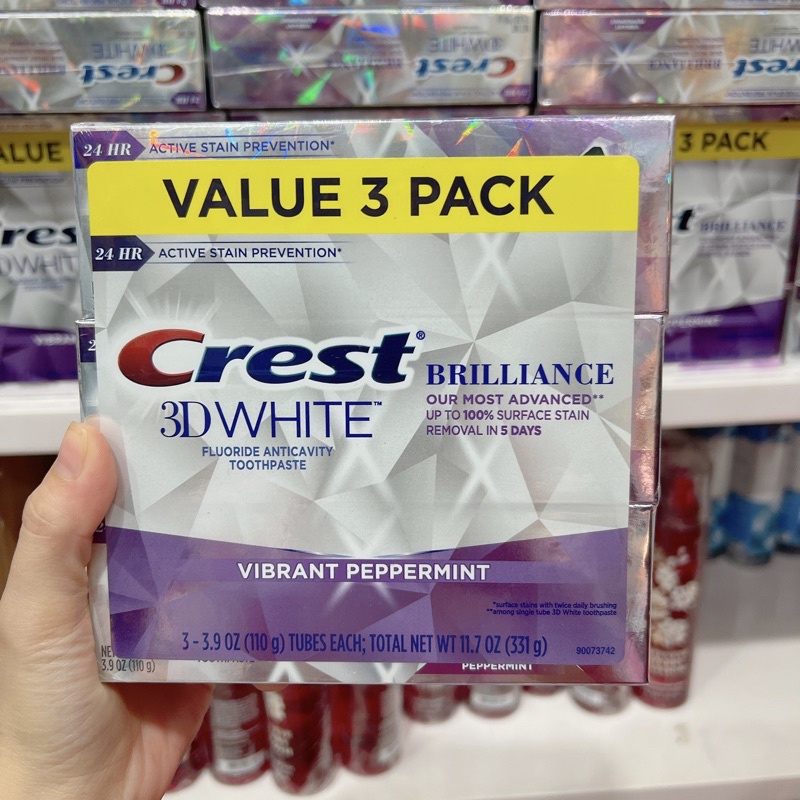 kem đánh răng trắng răng crest 3D White Brilliance 110g của Mỹ | Shopee Việt Nam
