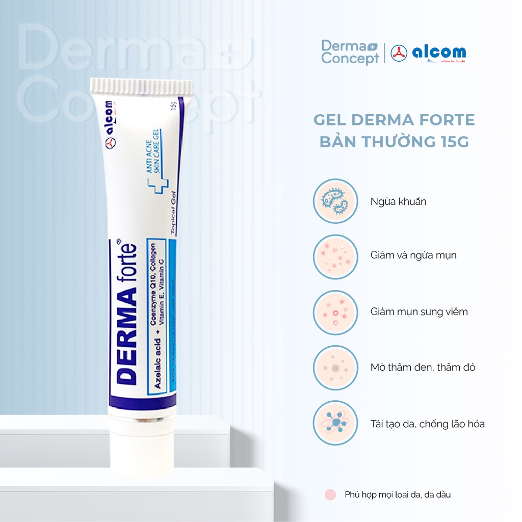 Gel Derma Forte giảm mụn, mờ thâm sẹo bản thường/ advanced 15g | Shopee Việt Nam