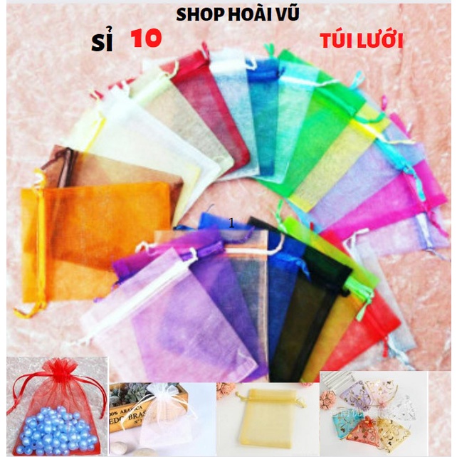 Sỉ 10 Túi Dây Rút Lưới Voan Đựng Kẹo Hoa Khô Quà Tặng Nhiều Size Nhiều Màu Shopee Việt Nam
