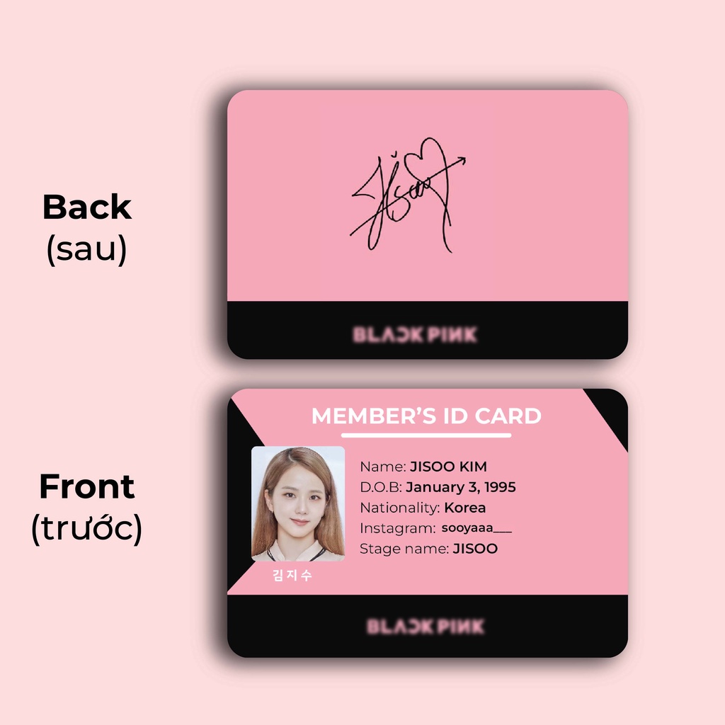ID CARD BLA.CK.PINK - ĐỦ THÀNH VIÊN | Shopee Việt Nam