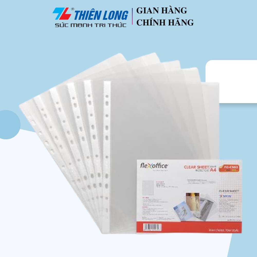 100 Bìa lỗ không viền A4 FO-CS02 Thiên Long - Flexoffice | Shopee Việt Nam