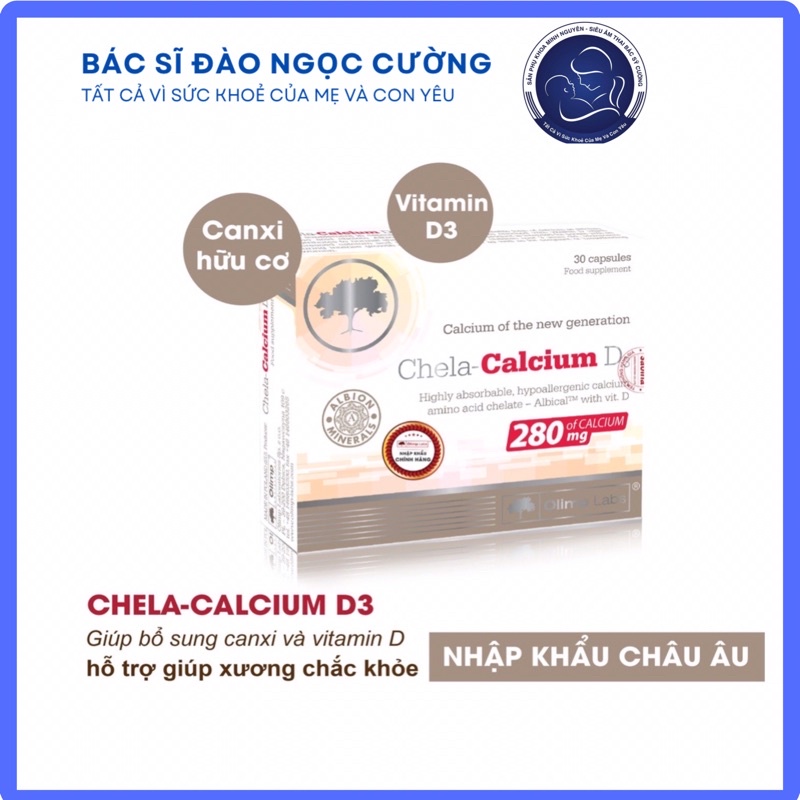Canxi Chela-Calcium D3 (Olimp labs) Canxi cho phụ nữ mang thai, bổ sung canxi và vitamin D3 hộp ...