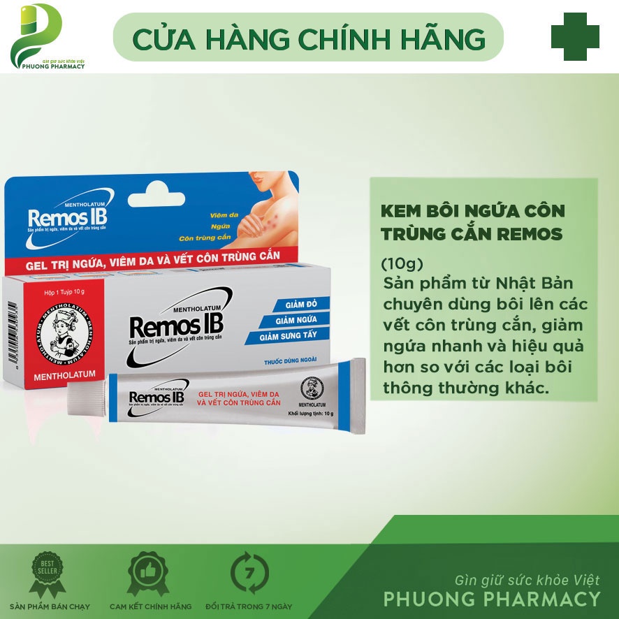 gel bôi ngứa và vết côn trùng cắn REMOS IB metholatum tuýp 10g | Shopee ...