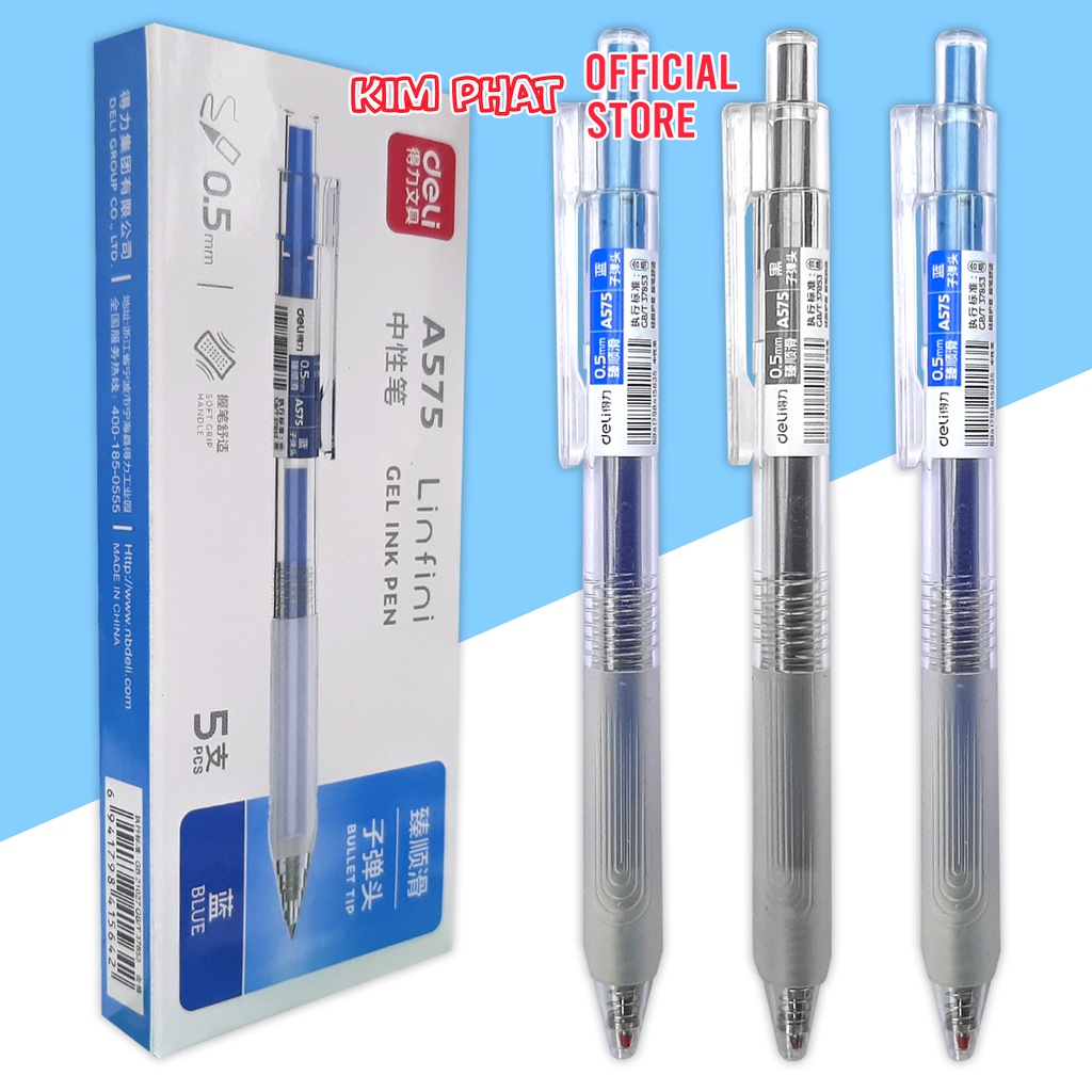 Bút Bi Nước Mực Gel 0.5mm Deli A575 / Ruột thay thế S206 | Shopee Việt Nam
