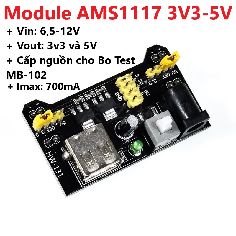 Module Nguồn AMS1117 3V3 5V, Cấp Nguồn Cho Bo Test, Tương Thích Tốt Với ...