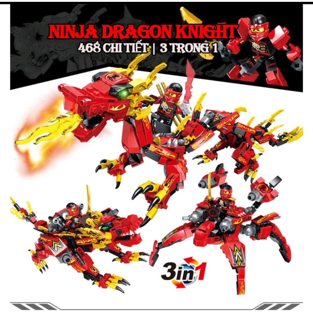 Đồ chơi lắp ráp LEGO Dragon Nịnago- Rồng 3 in 1, Lego gồm 468 chi tiết ...