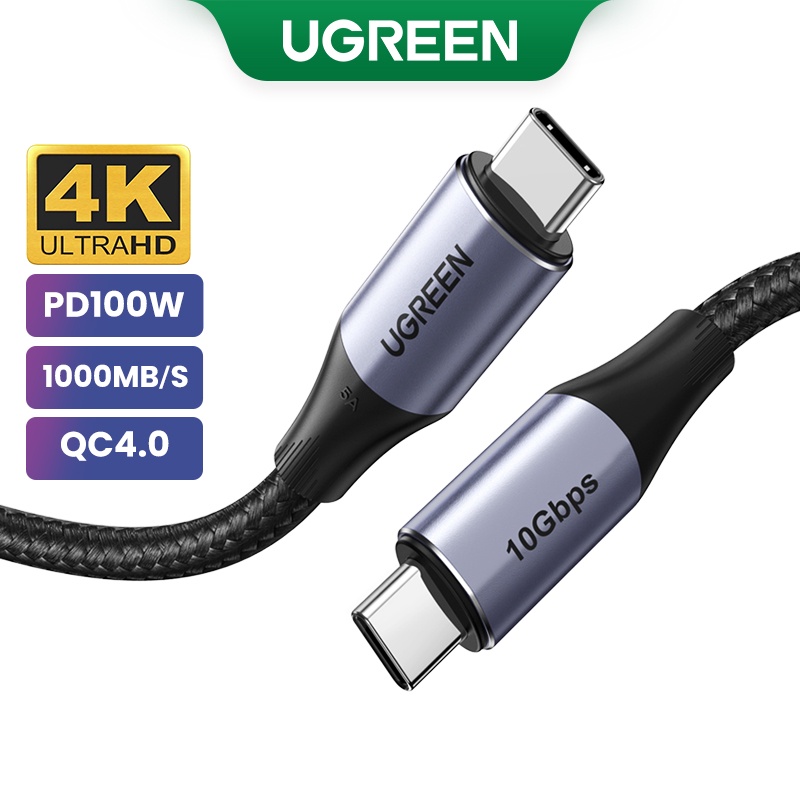 Cáp USB C Sang USB C UGREEN 1M 100W PD Sạc Nhanh Loại C 4K 60Hz Màn Hình Video 10Gbps Dẫn Dữ ...