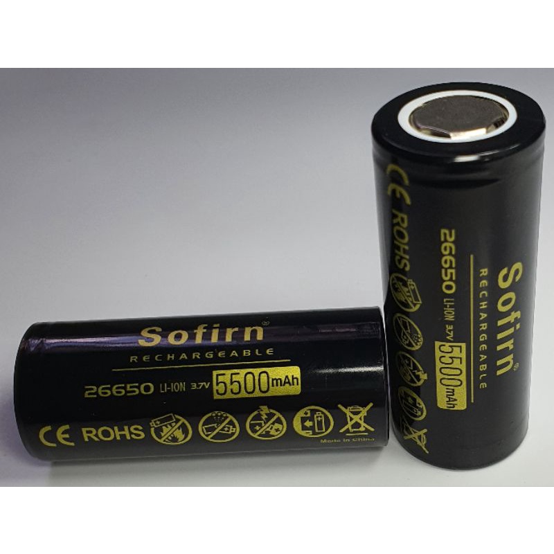 Pin sạc 26650 Sofirn, Wurkkos đầu lồi cho Sp70,Dl70 chính hãng 5500 ...