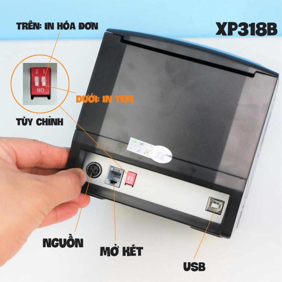 Máy in dPos Xprinter XP350B và XP318B in tem nhãn mã vạch Minicode, tem ...