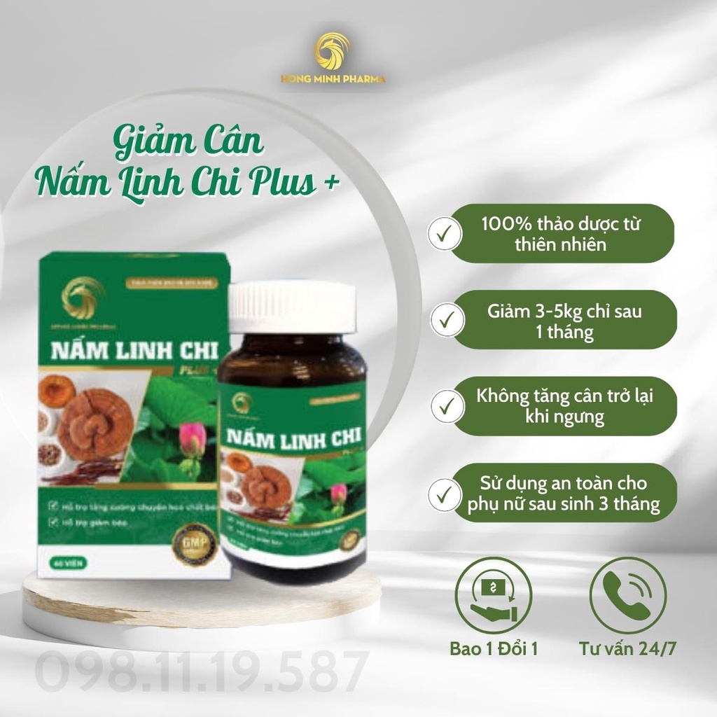 [Giảm cân] Viên Uống Giảm Cân Nấm Linh Chi Plus Hồng Minh Chính Hãng ...