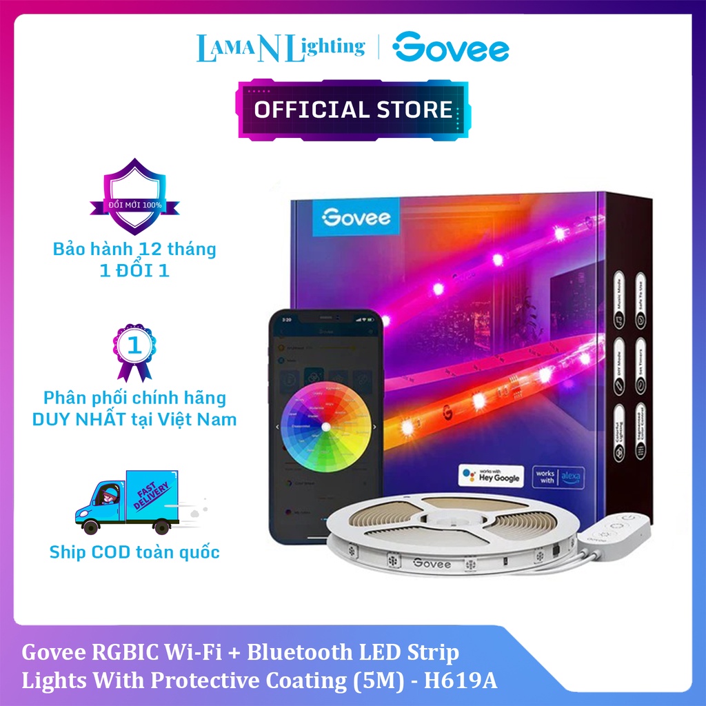 Dây đèn LED Govee RGBIC Wi-Fi + Bluetooth LED Strip Lights With ...