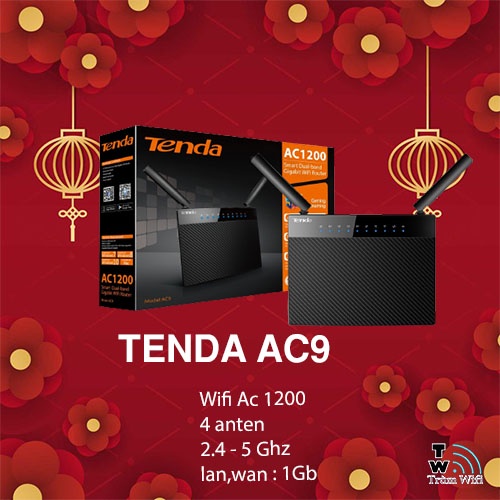 Bộ phát wifi Router wifi Tenda AC9 chuẩn AC1200,wifi dual band 2 băng tần,Lan Gigabit phát cực ...