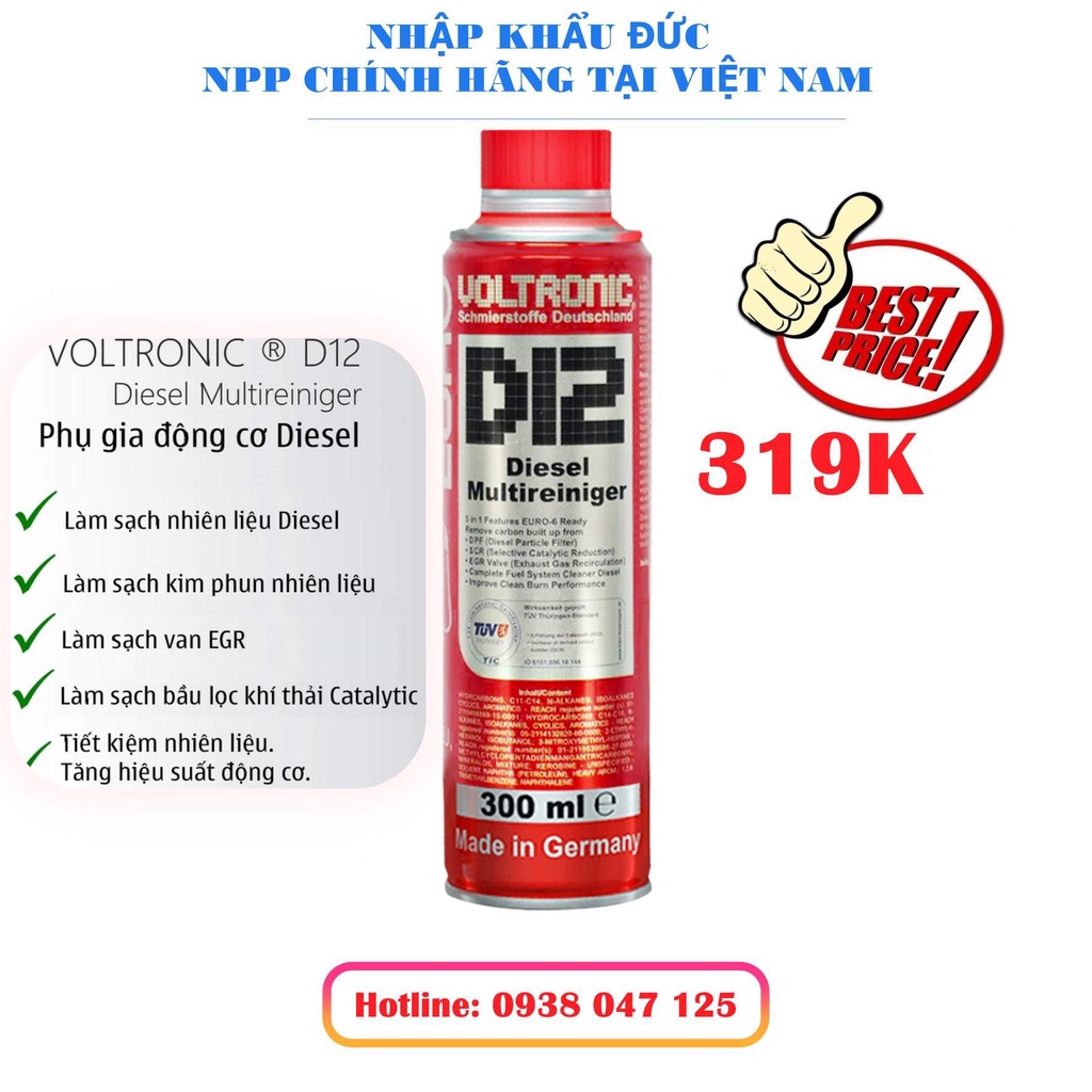 D12 VOLTRONIC DIESEL dung dịch vệ sinh kim phun, xupap động cơ nhiên liệu diesel hàng chính hãng ...