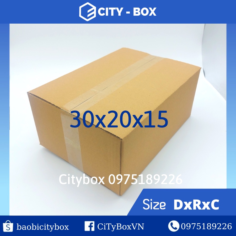 set 10 hộp 30x20x15 hộp carton đóng hàng - 30x20x15 hộp đóng hàng ...